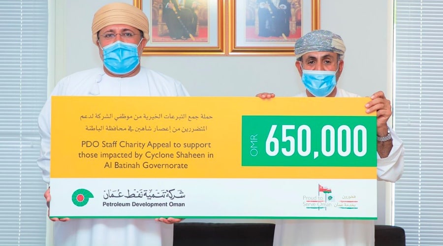 PDO staff and pensioners donates OMR 650,000 to support cyclone Shaheen ...
